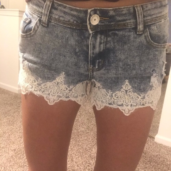 Almost Famous | Shorts | Lace And Jean Shorts | Poshmark